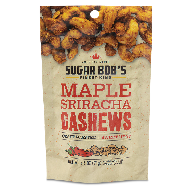 Vermont Maple Sriracha Cashews Snack Bag | Sugar Bobs – Sugar Bob's ...